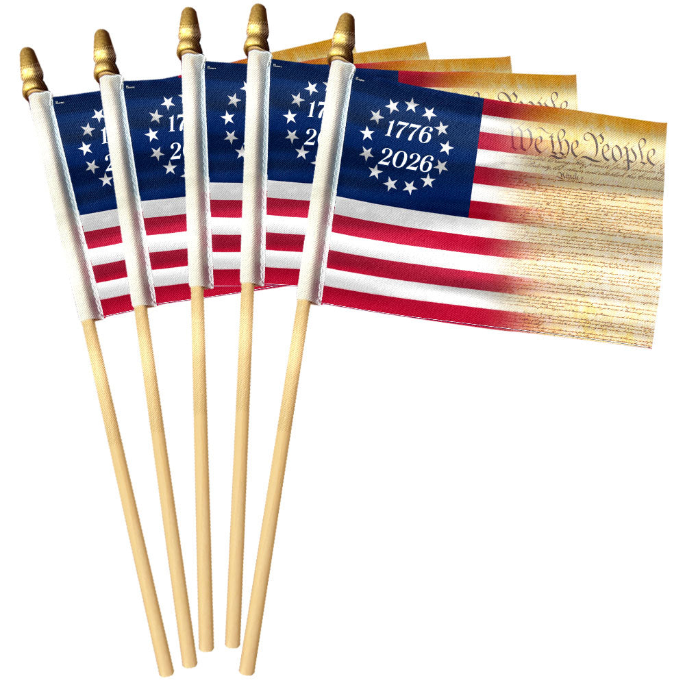 1776 2026 Betsy Ross We The People American Handheld Flag – Flagwix
