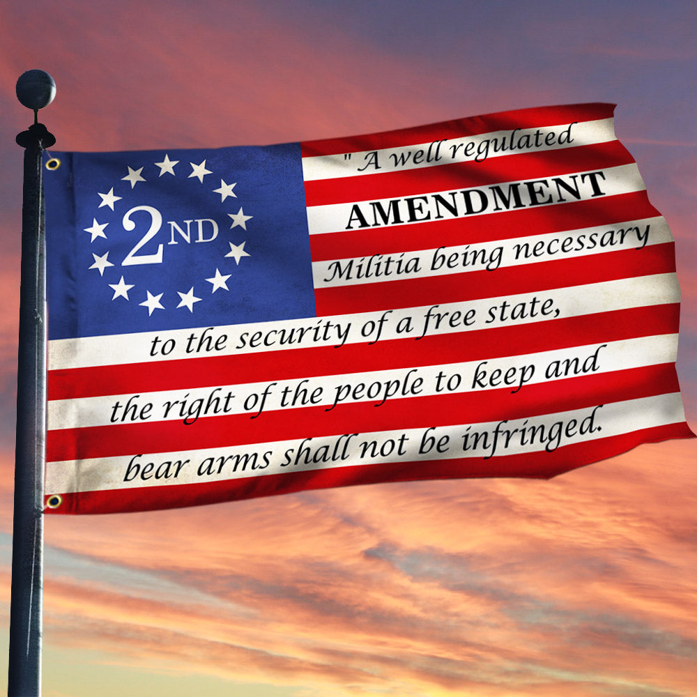 2nd Second Amendment Patriotic American Grommet Flag – Flagwix
