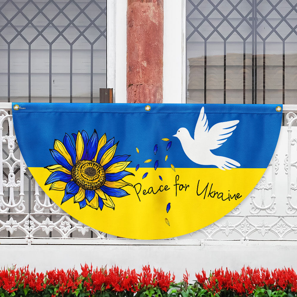 Peace For Ukraine Non-Pleated Fan Flag – Flagwix