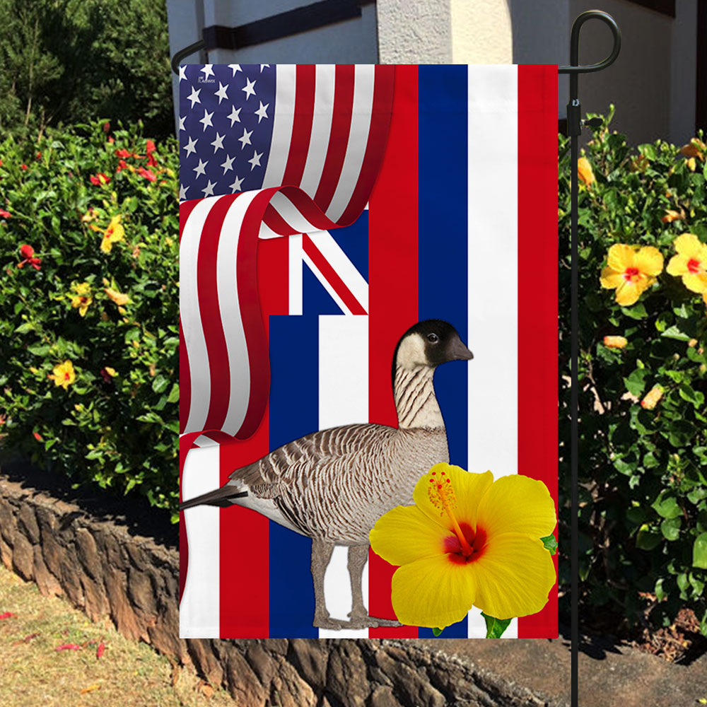 Hawaii State Hibicus Flower and Nene Flag MLN1141Fv40 – Flagwix