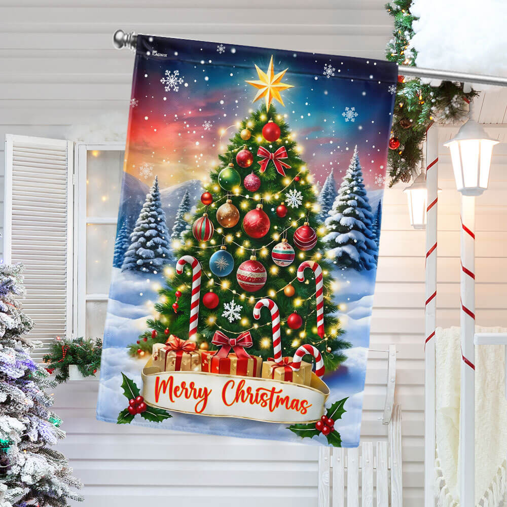 Christmas Tree Merry Christmas Flag – Flagwix