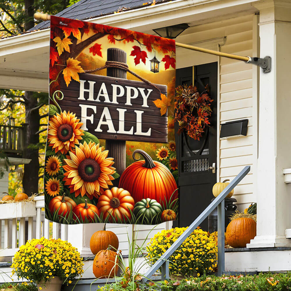 Happy Fall Flag Autumn Harvest Pumpkin Flag TQN3792F – Flagwix