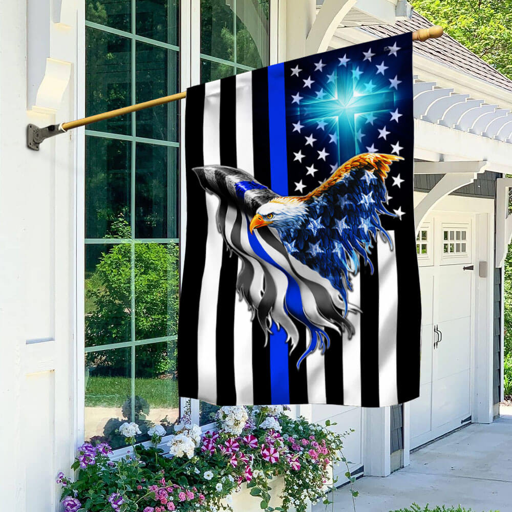 The Thin Blue Line. Police. Law Enforcement American Eagle Flag THB348 ...
