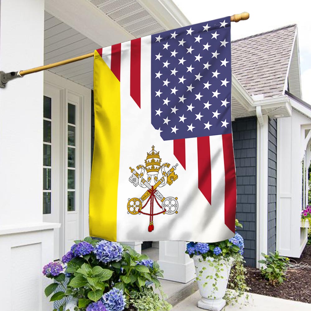 The USA Papal Flag Vatican City Flag Religious Flag United States Flag ...