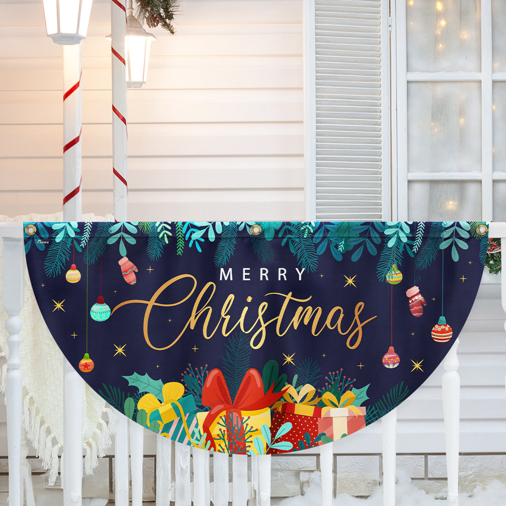 Merry Christmas Non-Pleated Fan Flag – Flagwix
