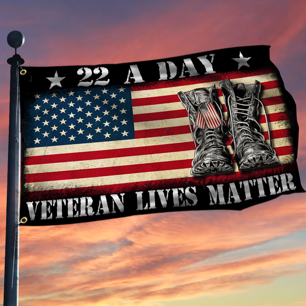 22 A Day Veterans Grommet Flag Veteran Lives Matter – Flagwix