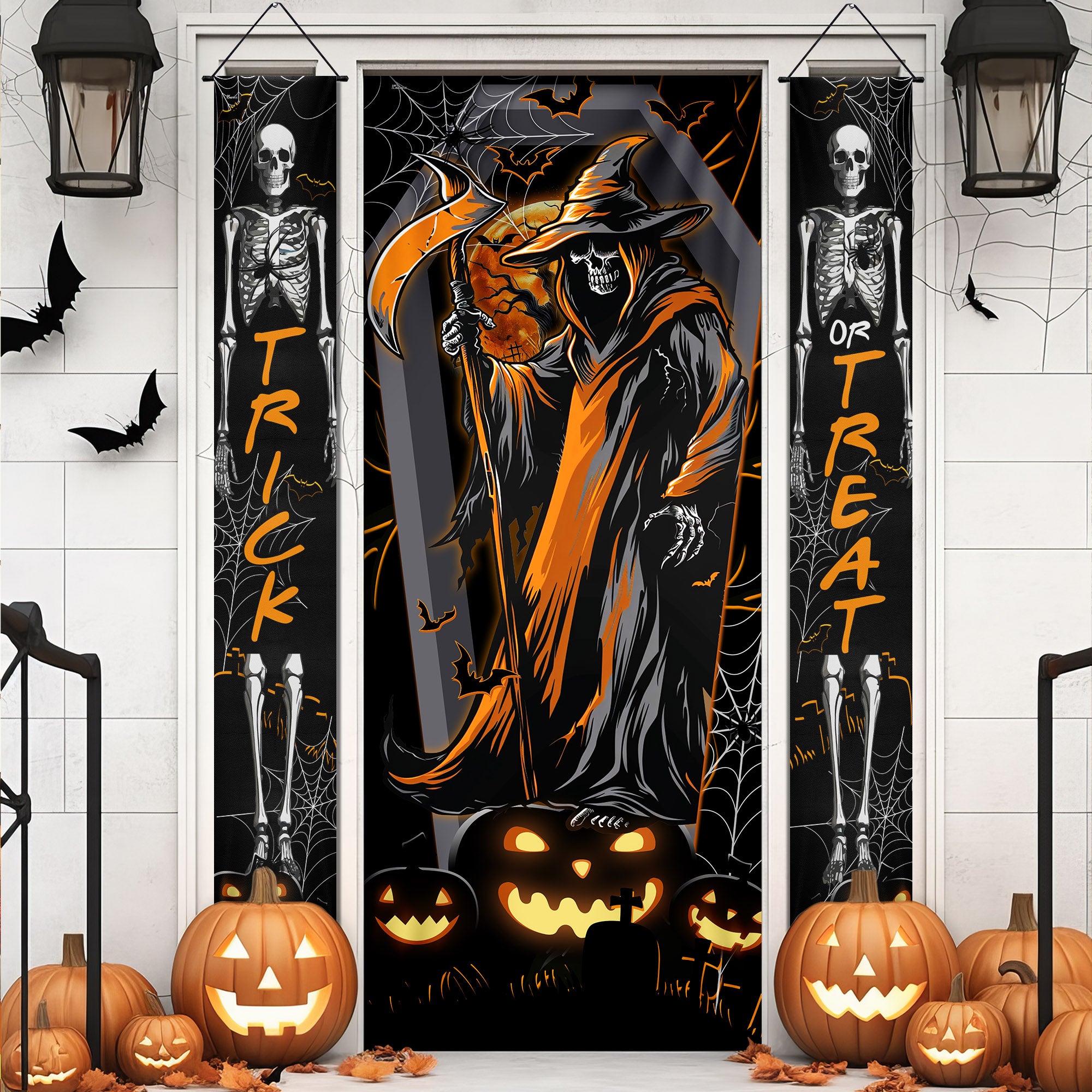 Halloween Grim Reaper Trick Or Treat Door Cover & Door Banners – Flagwix