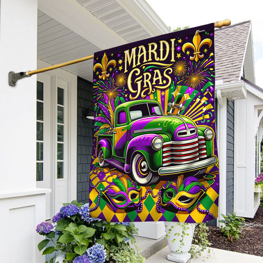 FLAGWIX Mardi Gras Truck Fat Tuesday Flag TQN2456F – flagwix