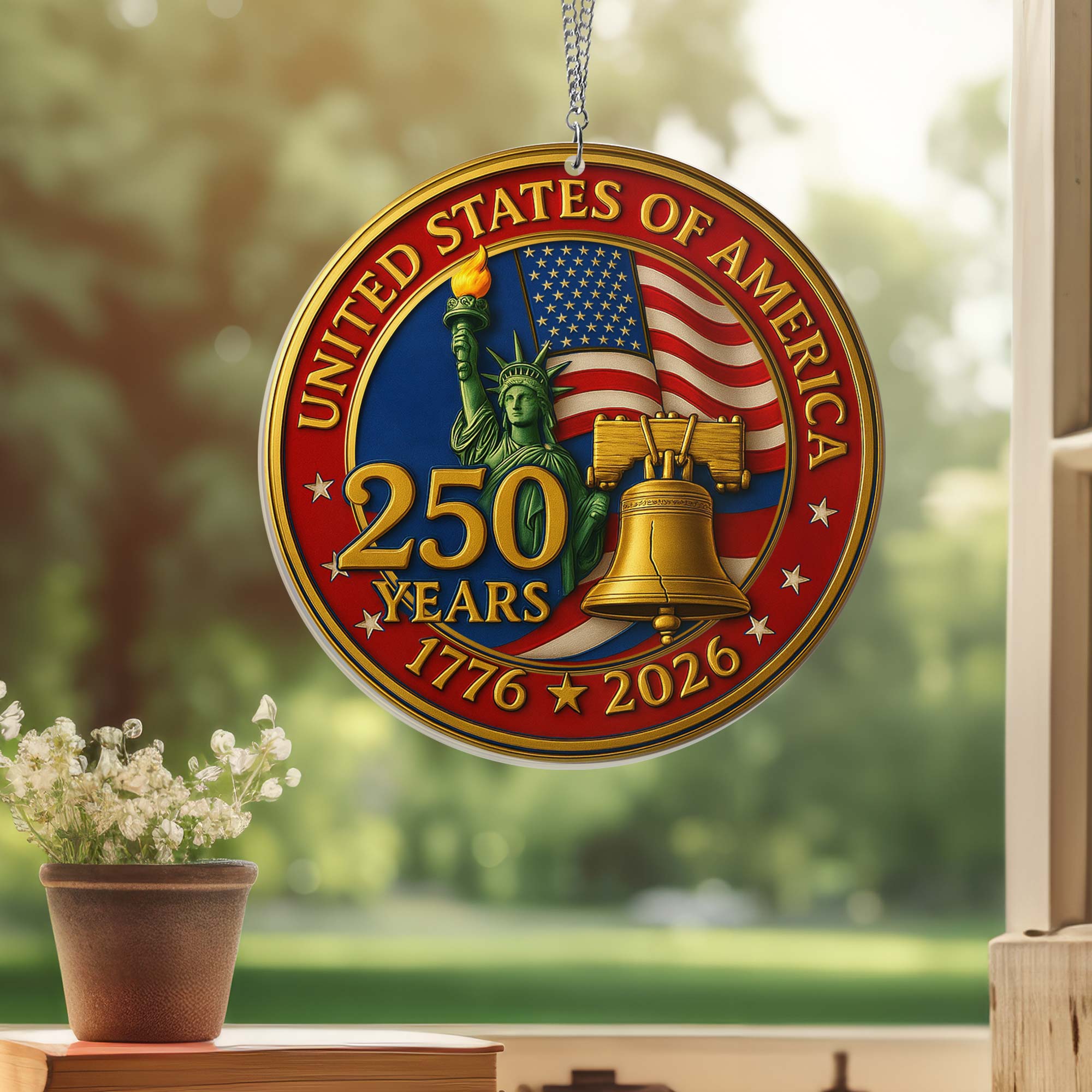 America 250th Anniversary USA 4th Of july Suncatcher – Flagwix