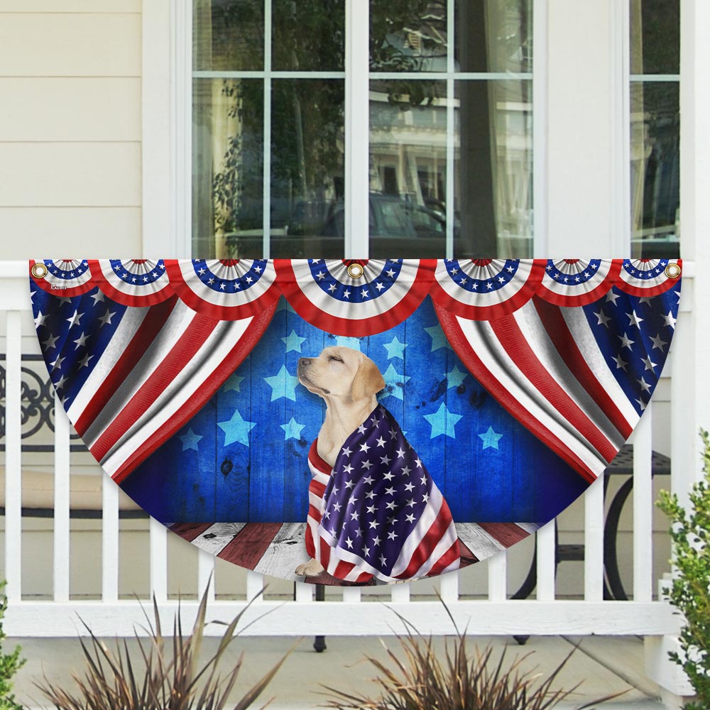 Flagwix American Flag - Patriotic Dog Yellow Labrador Retriever Americ