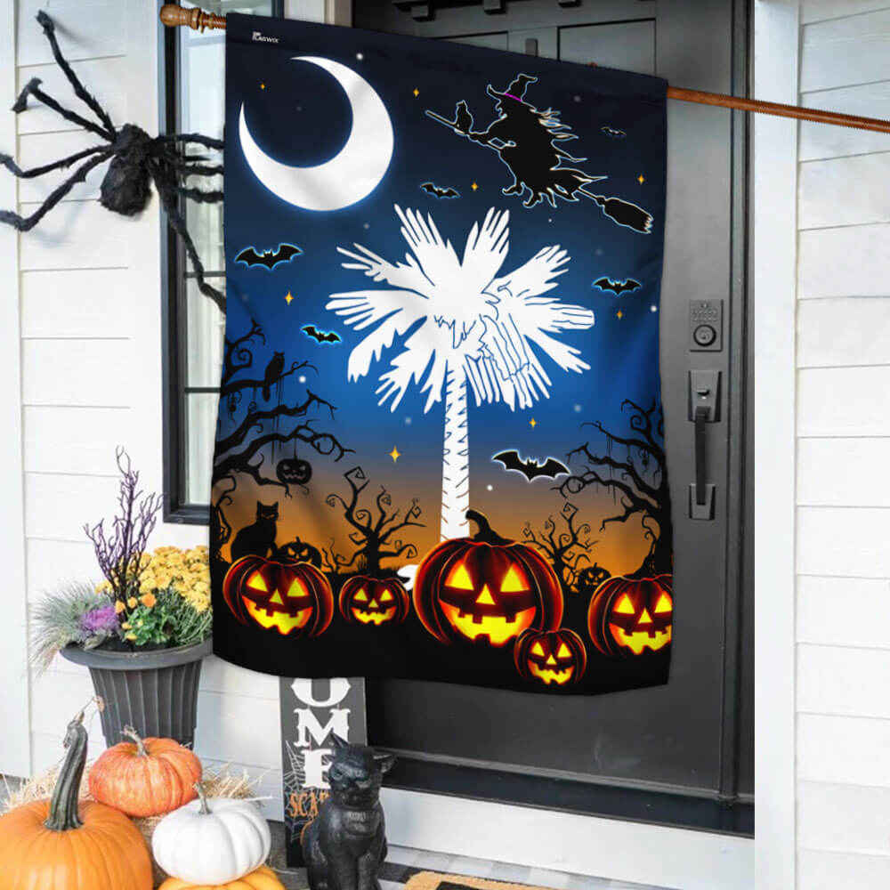 South Carolina Halloween Flag Palm Tree and Witchcraft Halloween Flag ...