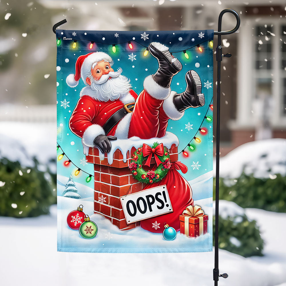 Funny Santa Claus Christmas Flag Santa Is Coming Flag – Flagwix