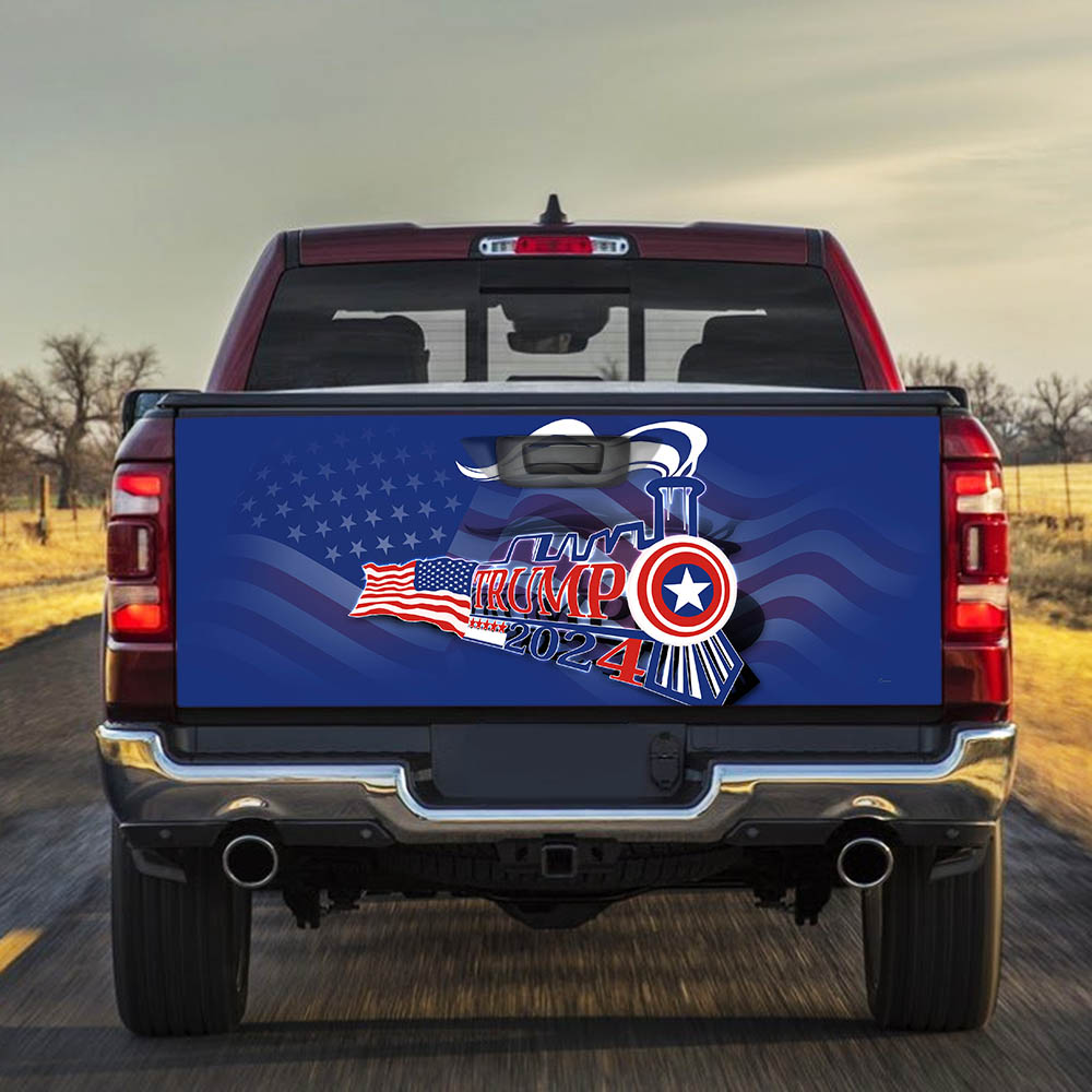 On Board The Trump Train, Take America Back, Trump 2024 Truck Tailgate ...