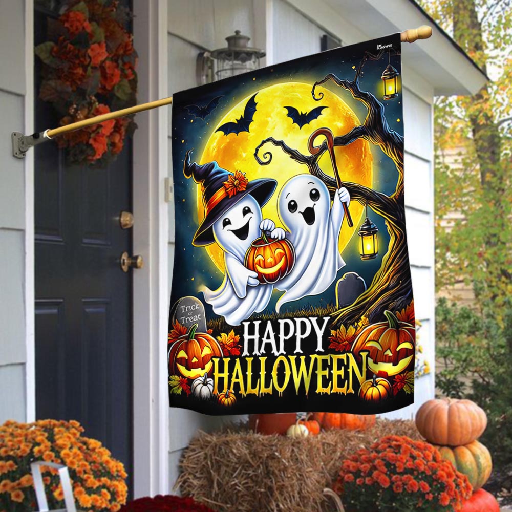 Happy Halloween Cute Ghost Boo Spooky Flag – Flagwix