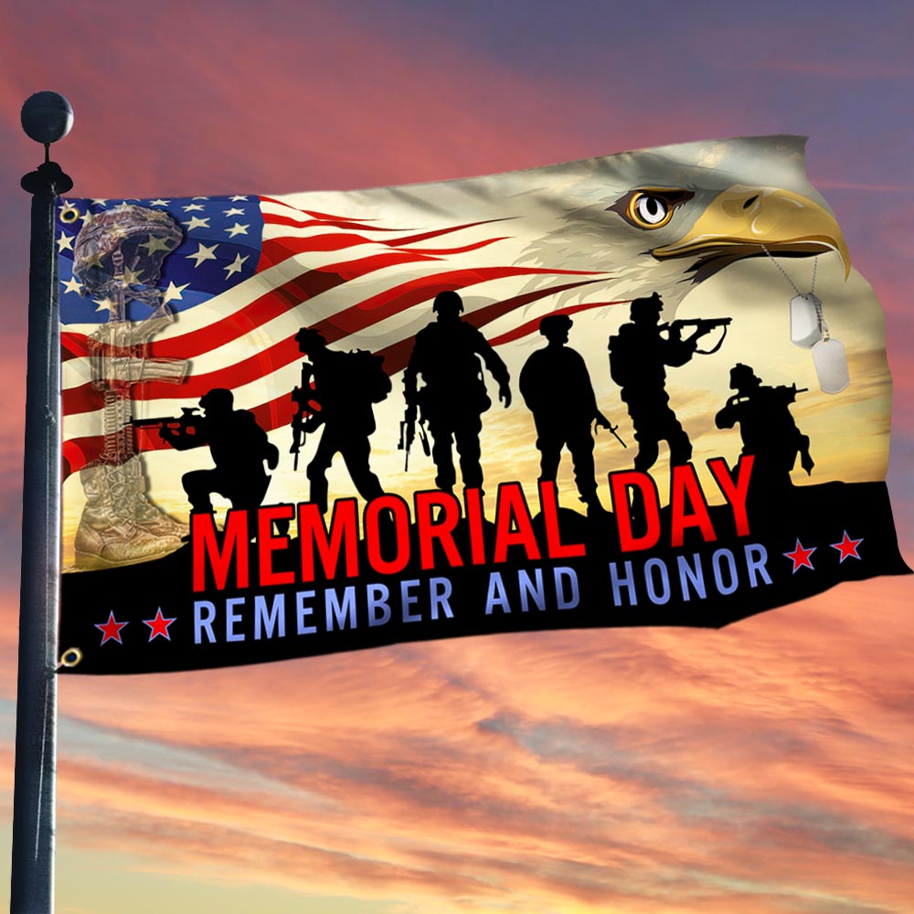 Memorial Day Veteran Remember And Honor Grommet Flag – Flagwix