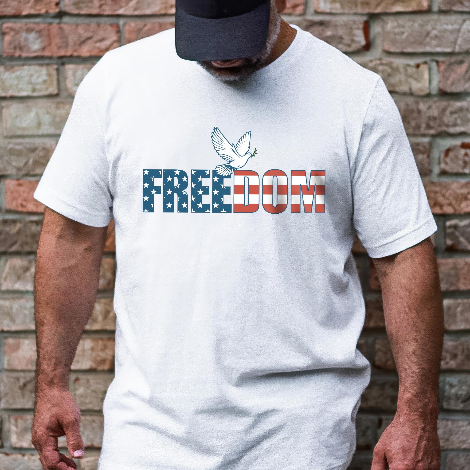 Patriotic Freedom Of Speech T-Shirt – USA Flag Stars and Stripes Dove ...