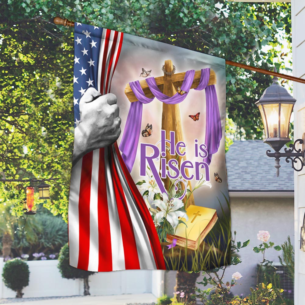 FLAGWIX Easter Christian Cross He Is Risen Flag – Flagwix
