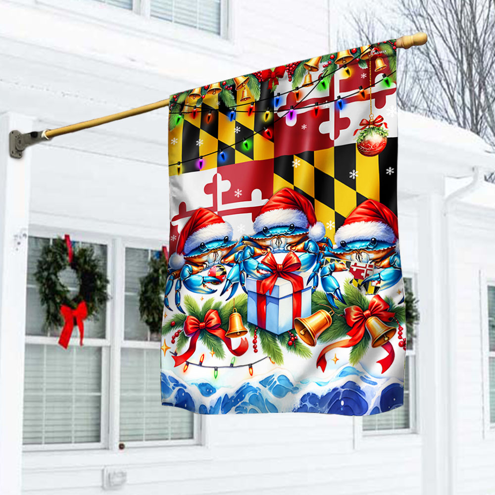 Blue Crabs Merry Christmas Maryland Flag – Flagwix
