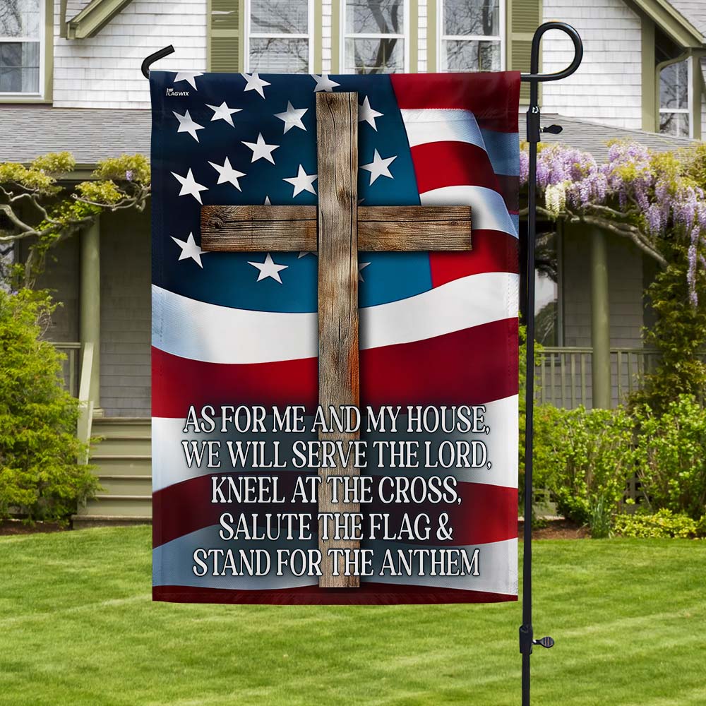 FLAGWIX Jesus Cross Patriotic Flag As For Me And My House We Will Serv ...