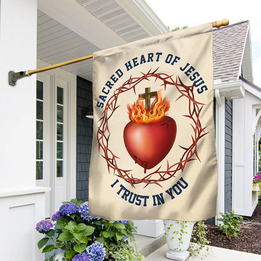 Flagwix American Flag - Sacred Heart Of Jesus I Trust In You Catholic