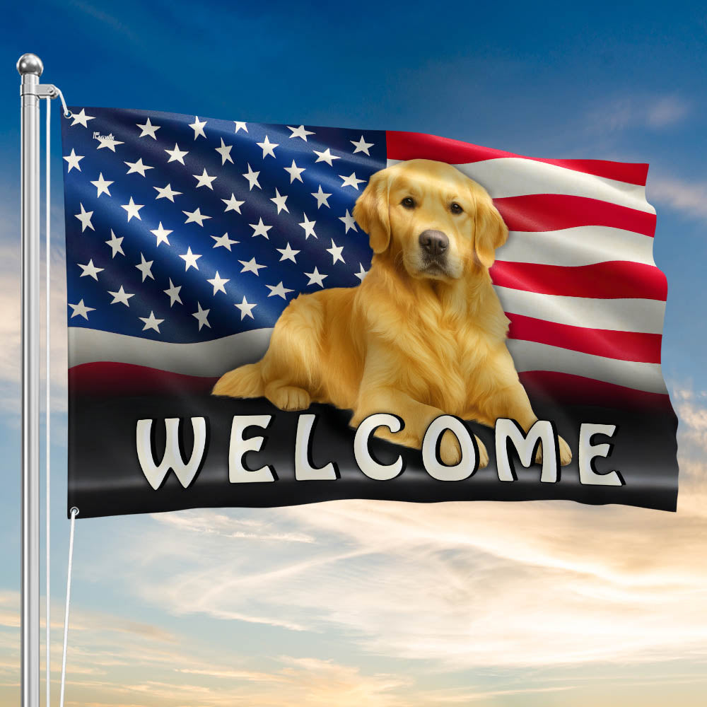 Flagwix American Flag - Golden Retriever Patriotic Dog American Gromme