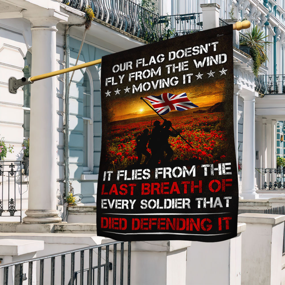 Veteran Flag Our Flag Flies From The Last Breath Of Every Sodier UK Ve ...