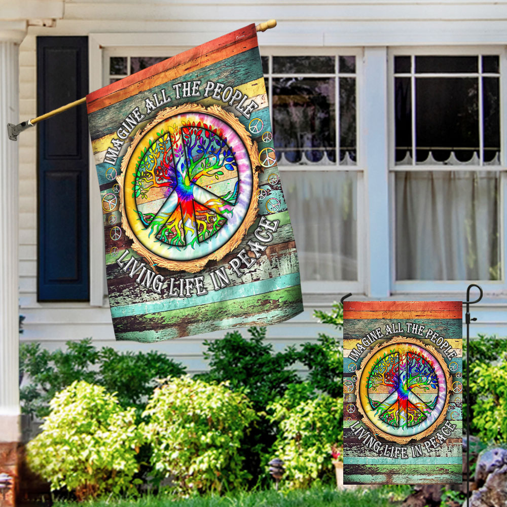 Woodstock Flag - Hippie Flag - Imagine All The People Living Life In P ...