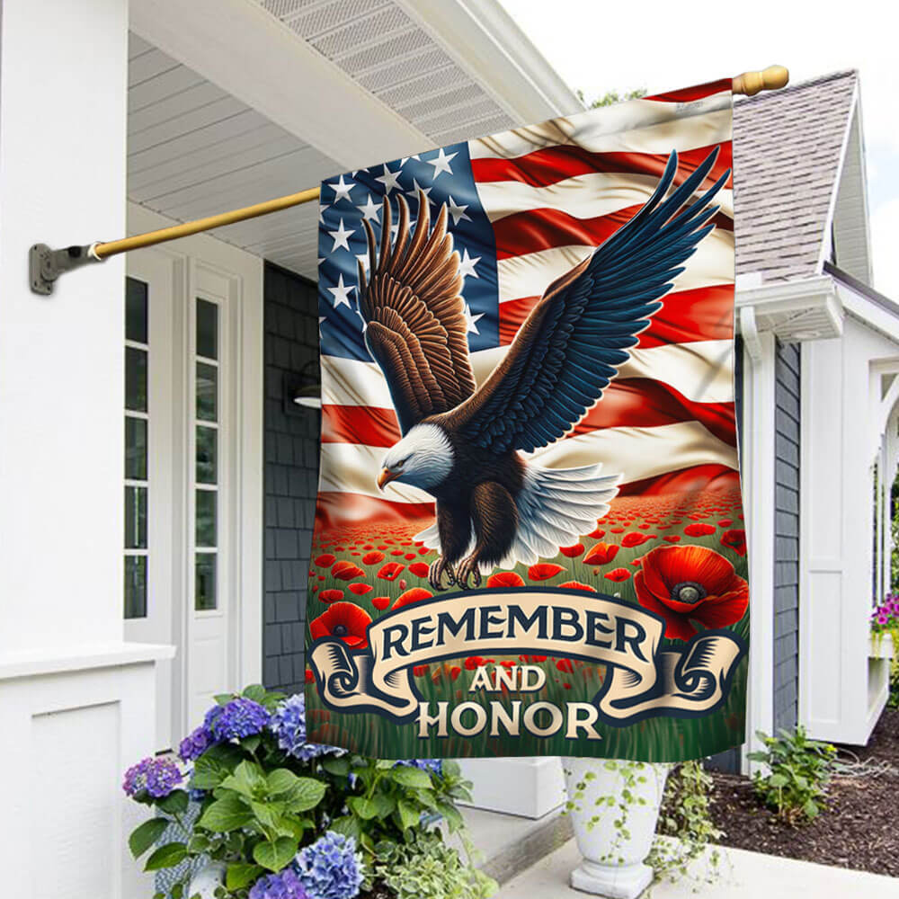 Veterans Day Flag, Patriot Eagle Memorial Day Remember and Honor Flag ...