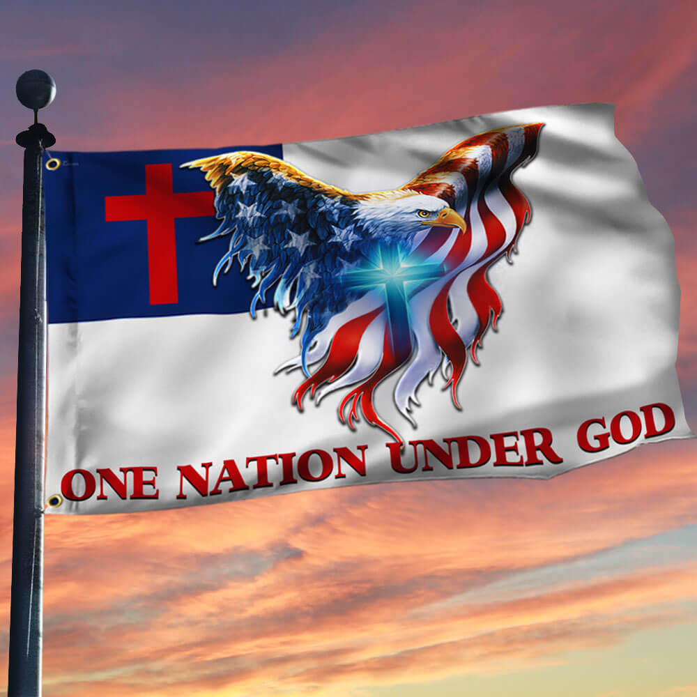 One Nation Under God. Christian American Grommet Flag THB3602GFv12 ...