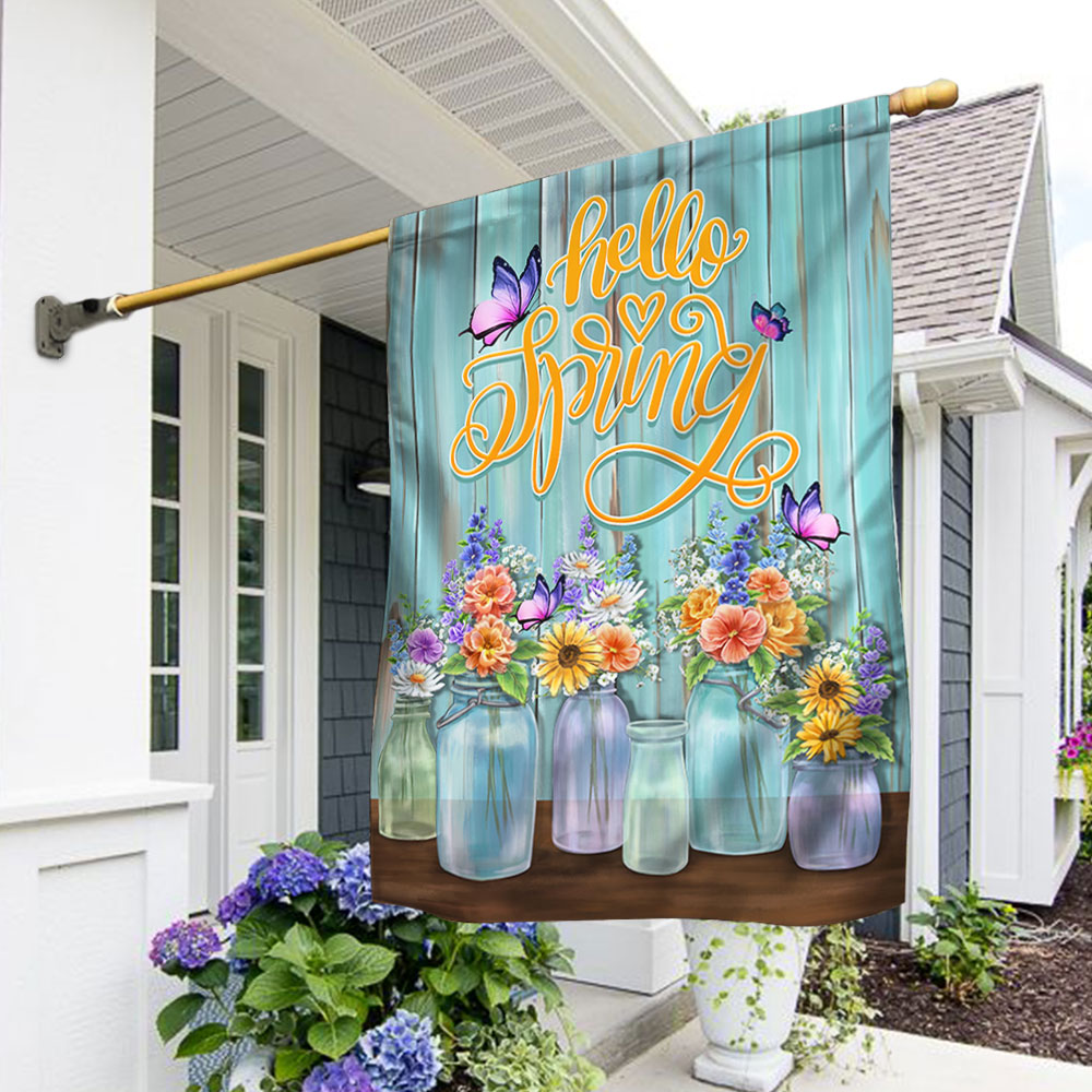 Hello Spring Welcome Spring Flag for Outdoor Home Decor, Spring Season ...