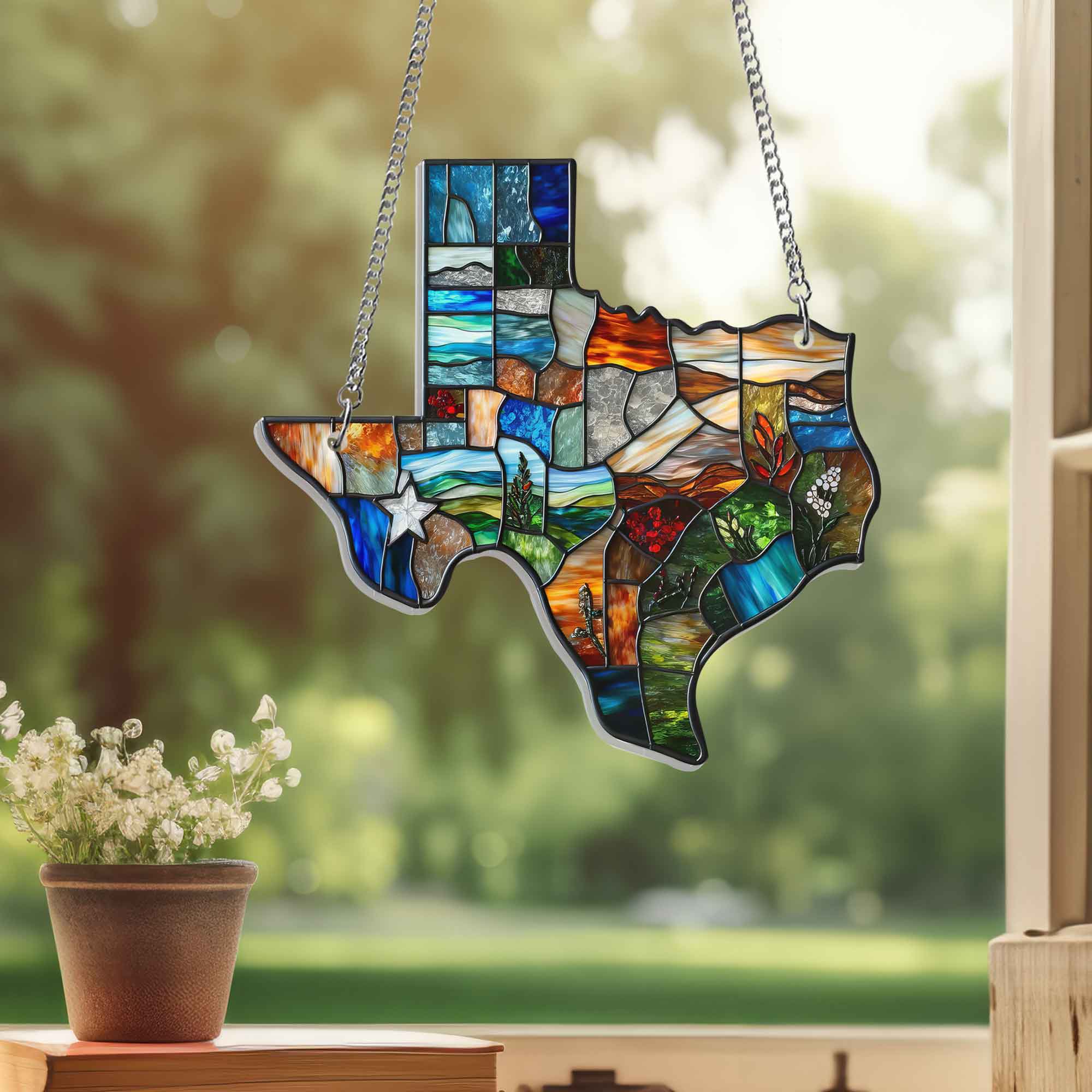 Texas Map Suncatcher Acrylic Hanging Sign – Flagwix