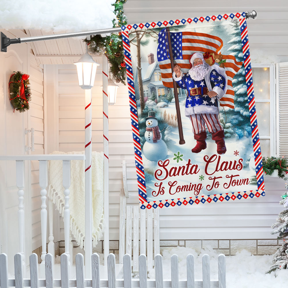 Christmas Flag Santa Claus Is Coming To Town – Flagwix