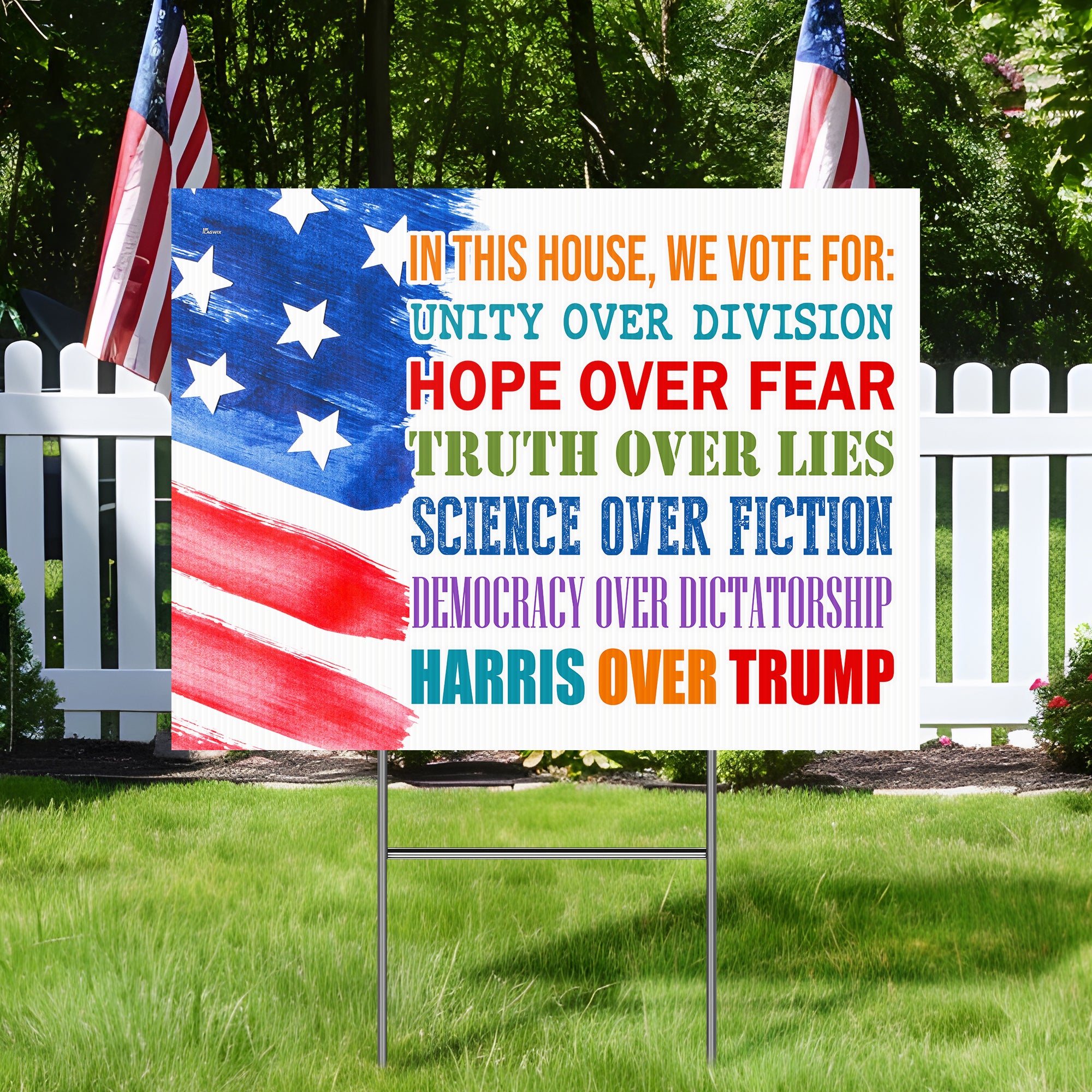 Vote For Harris In This House Kamala Harris 2024 Yard Sign – Flagwix