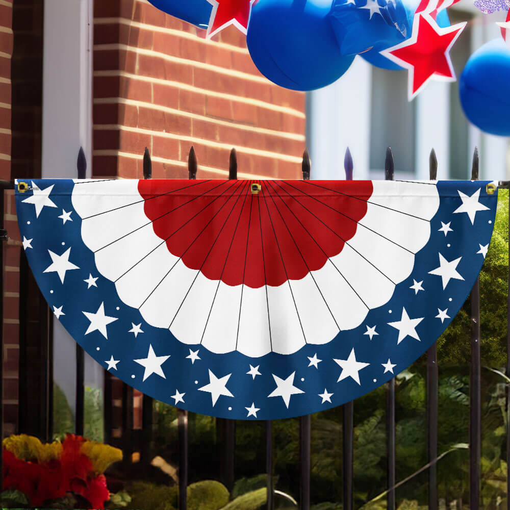 Flagwix American Flag - Patriotic Non-Pleated Fan Flag