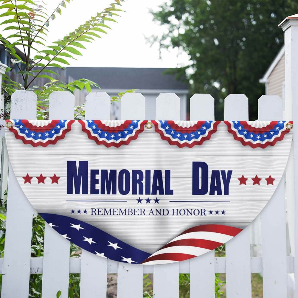 Memorial Day Remember and Honor Veteran Non-Pleated Fan Flag – Flagwix