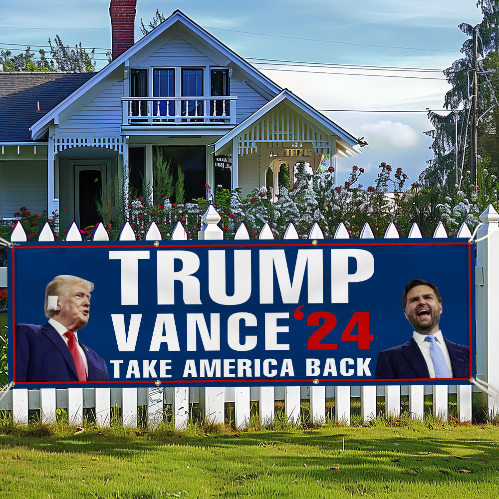 Trump Vance 2024 Take America Back Fence Banner TQN3521FB – Flagwix