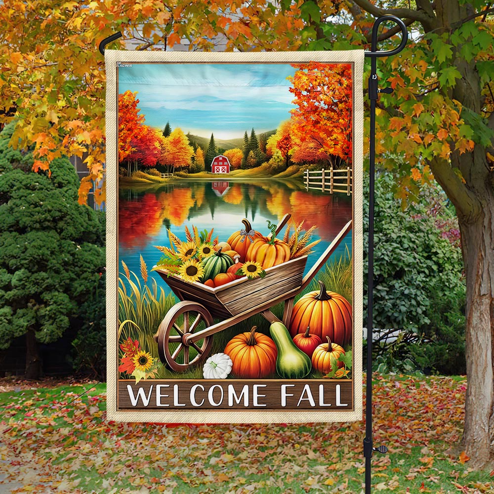Welcome Fall Flag Fall Pumpkins Harvest Flag MLN3459F – Flagwix