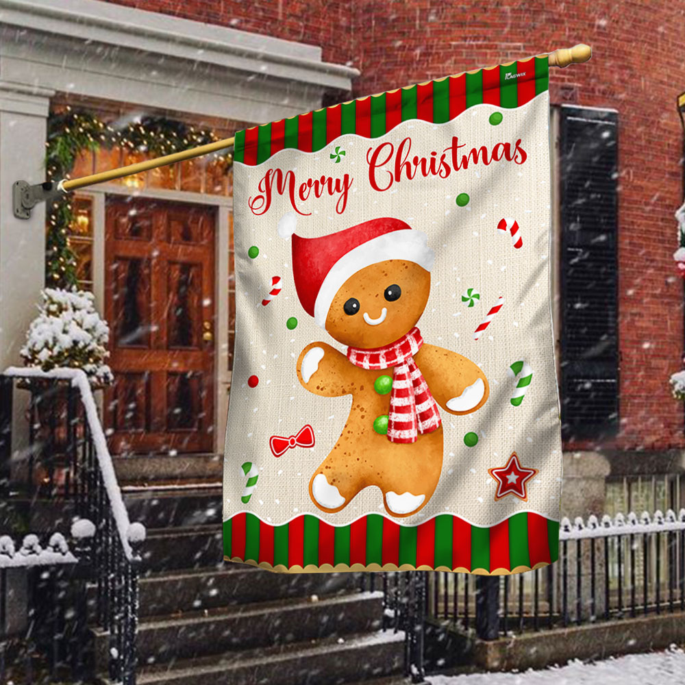 Gingerbread Man Christmas Flag – Flagwix