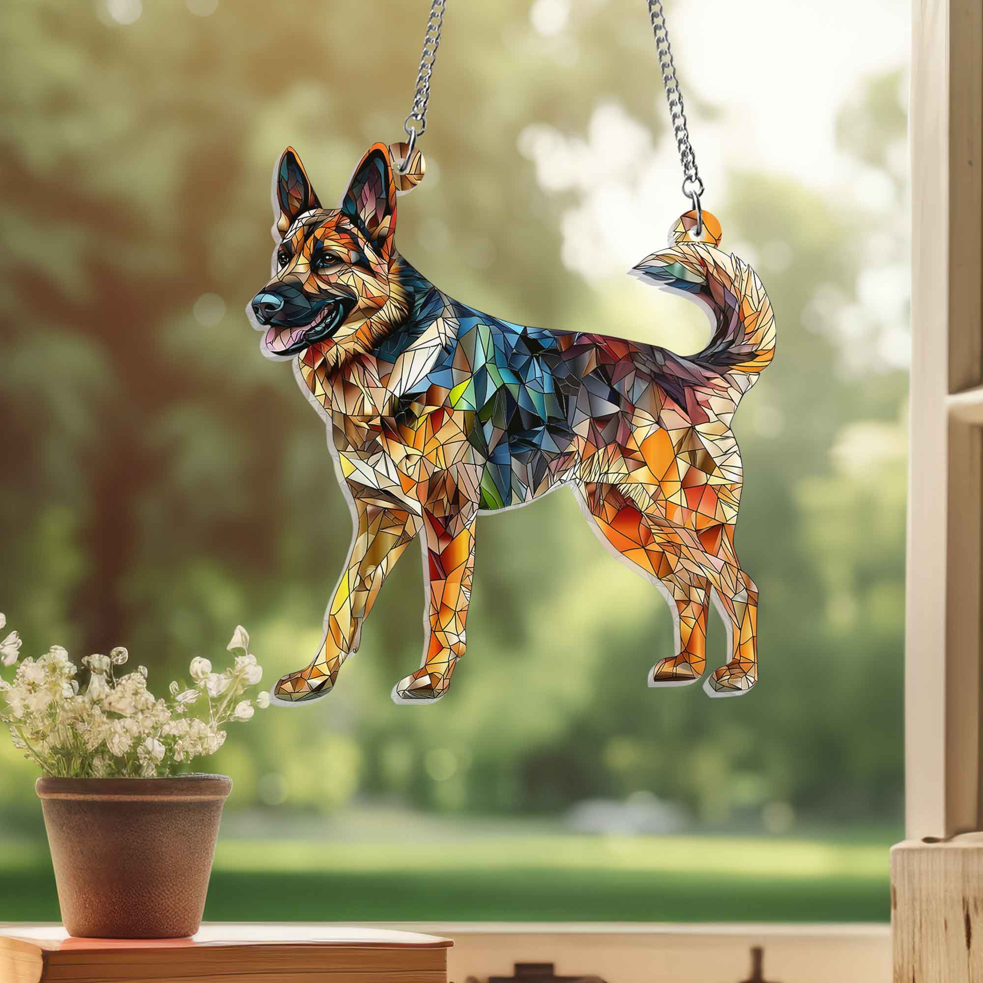 German Shepherd Acrylic Suncatcher Window Hanging – Flagwix