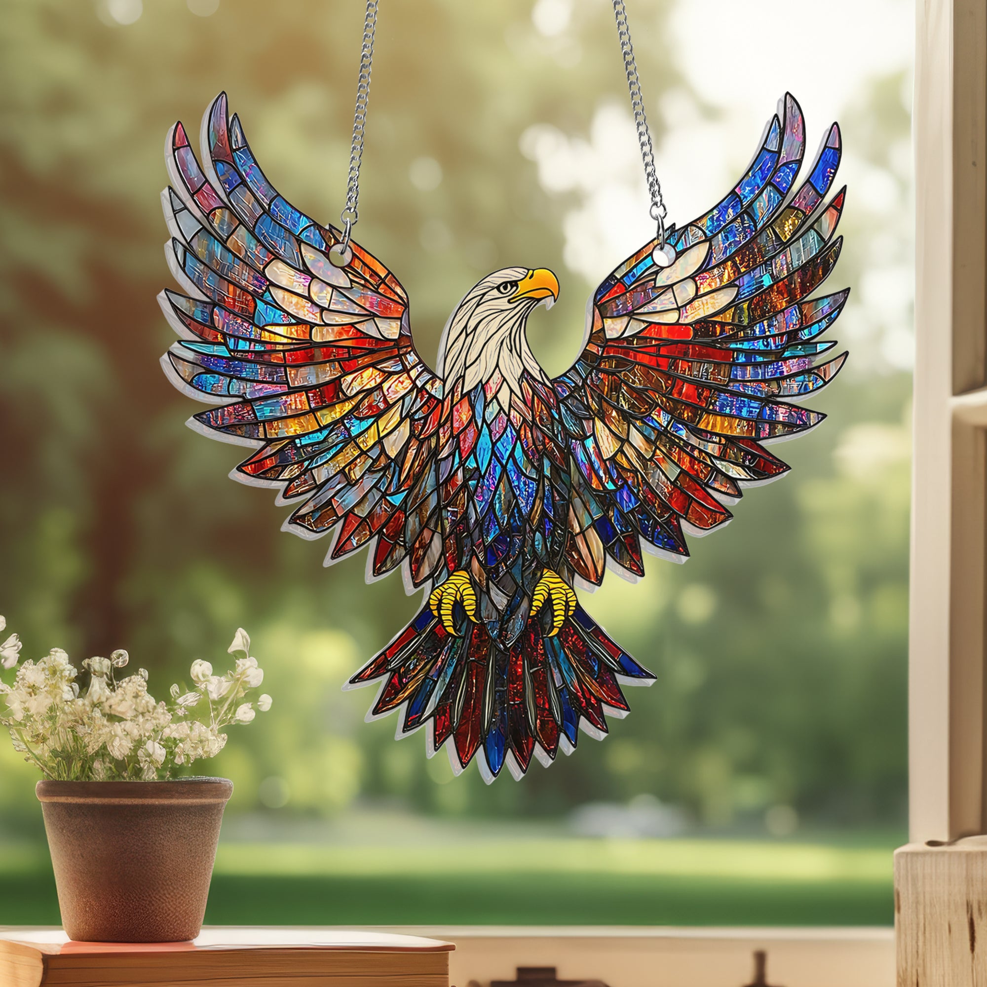 Bald Eagle Suncatcher Acrylic Window Hanging – Flagwix