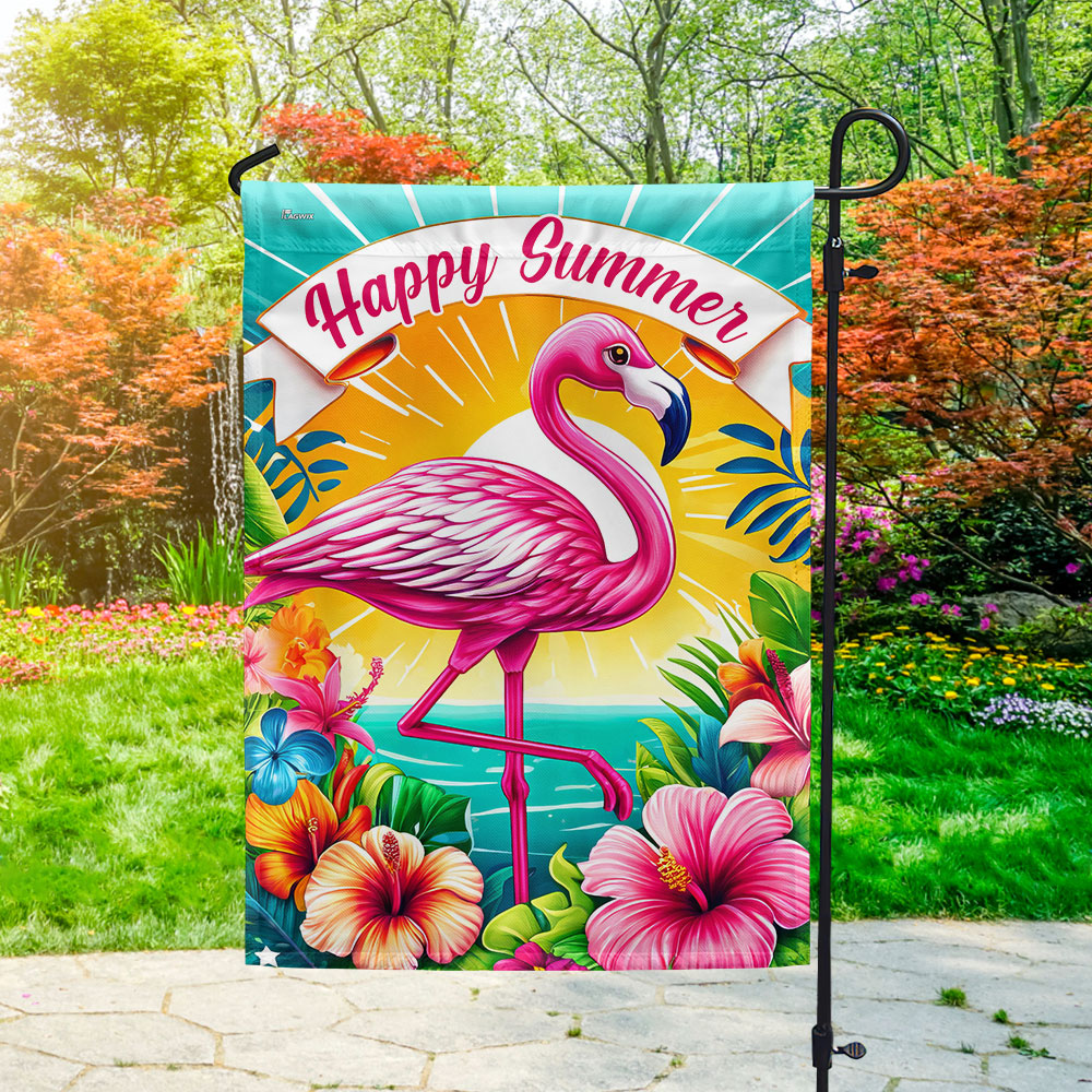 Flamingo Happy Summer Flag – Flagwix