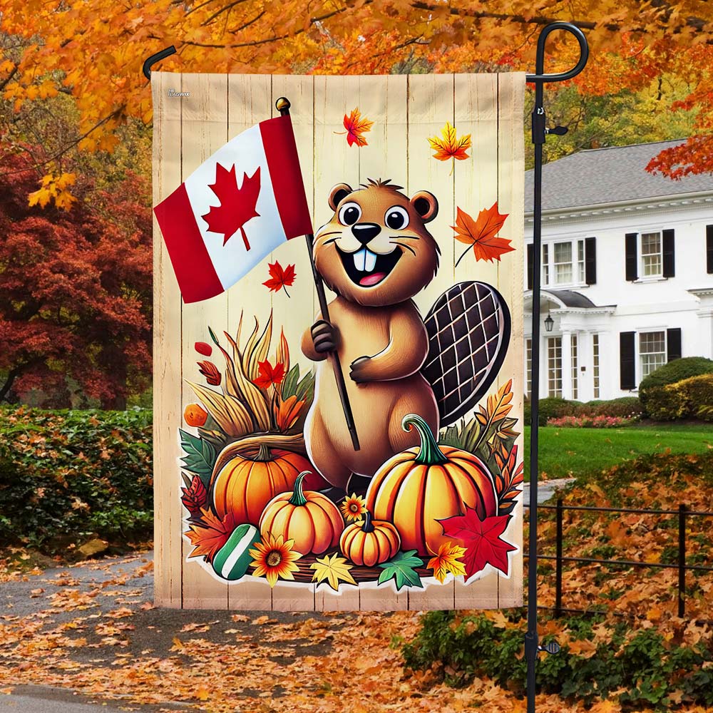 Canadian Fall Autumn Funny Beaver Canada Flag – Flagwix