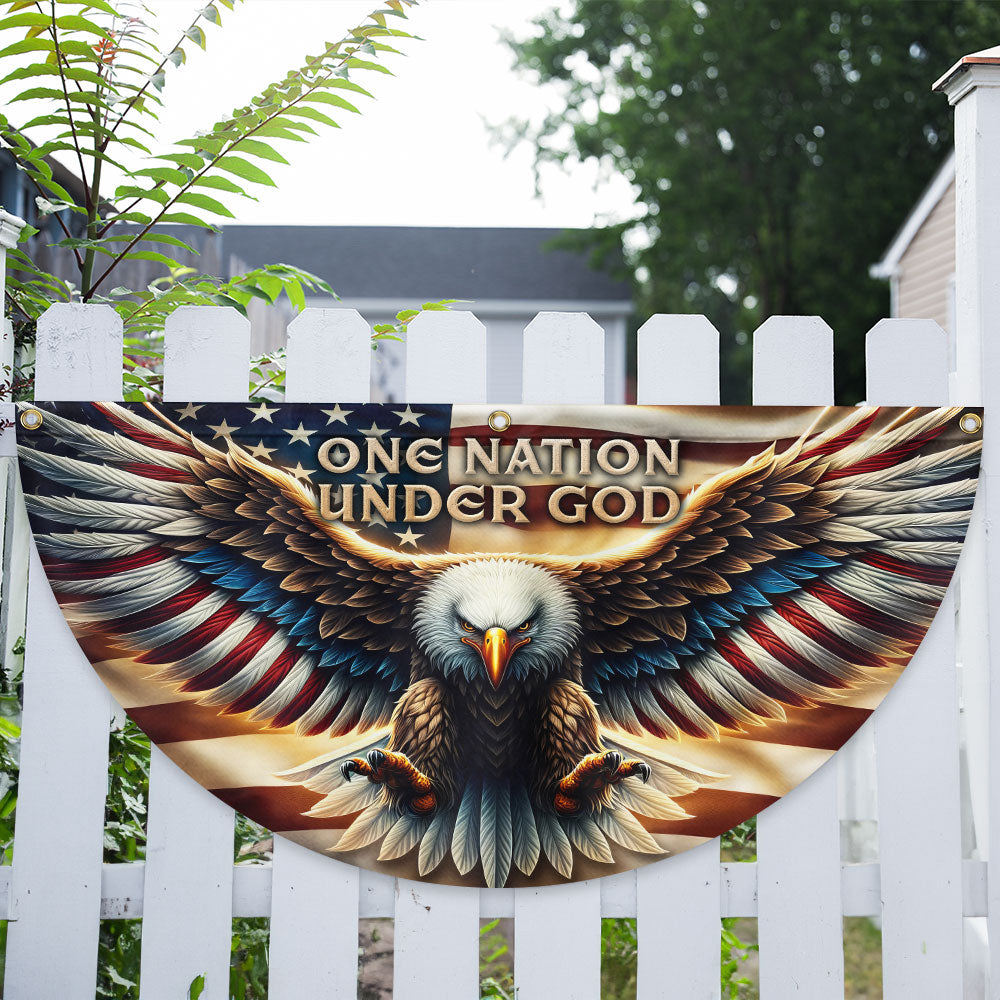 One Nation Under God Patriotic Eagle Non-Pleated Fan Flag – Flagwix