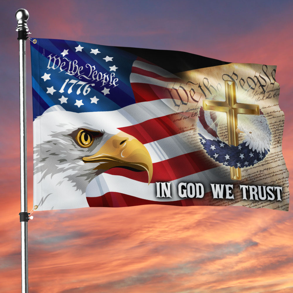 Christian Patriot American In God We Trust Grommet Flag – Flagwix