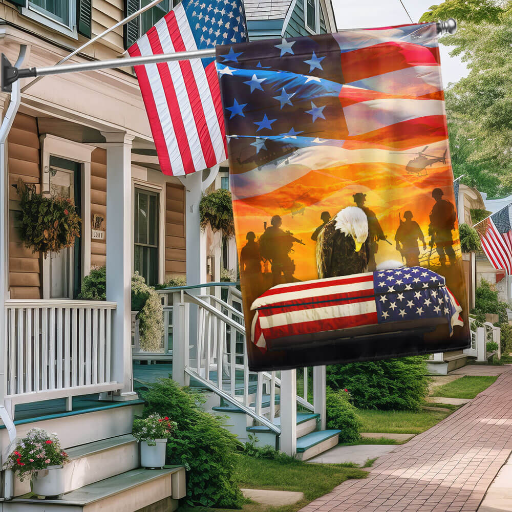 Remembrance Memorial Day American Eagle Flag Honoring All Who Served P ...