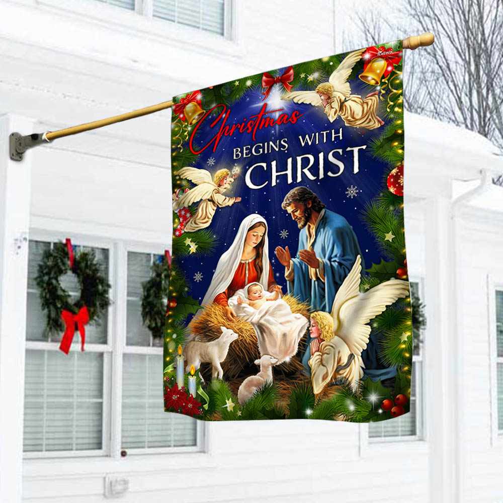Christmas Begins With Christ Flag TQN1920F – Flagwix