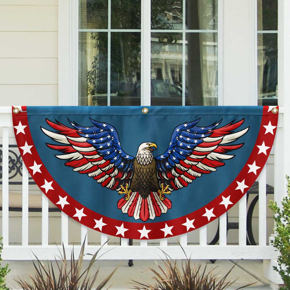 Patriotic Eagle Spread Wings American Non-Pleated Fan Flag – Flagwix