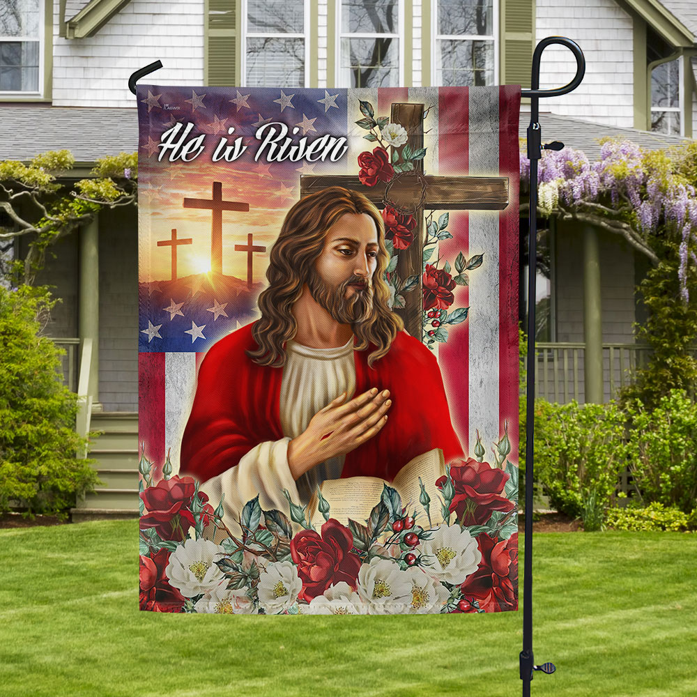 Easter Jesus Christ He Is Risen Flag – Flagwix