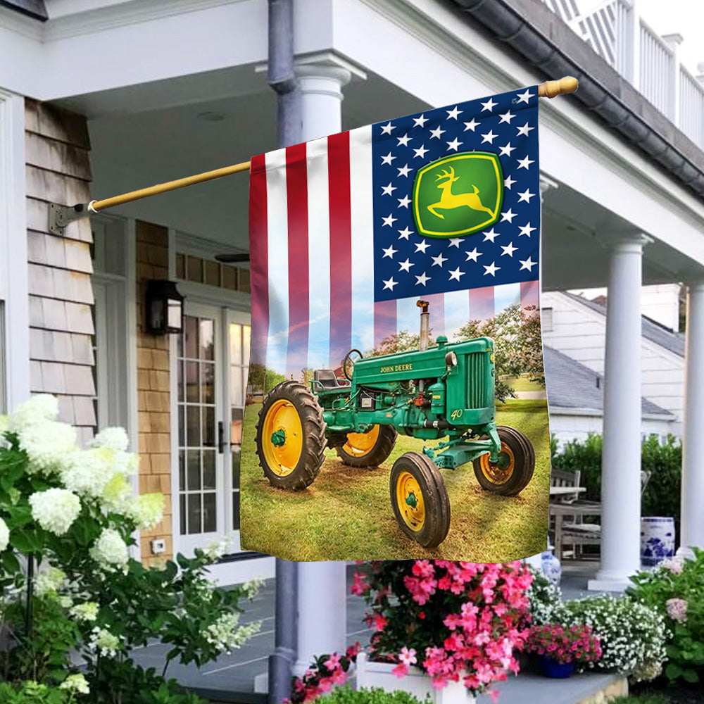 Tractor American FLag John Deere, Farm flag – Flagwix