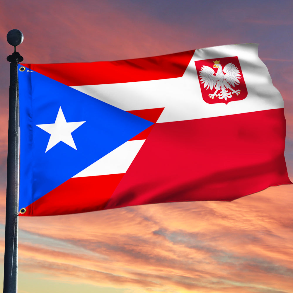 Puerto Rican And Polish Grommet Flag – Flagwix